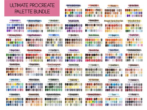 Procreate Color Palette Bundle Png For Color Picking 186 Palettes 5580 Colors Ipad Color