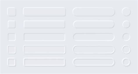 Premium Vector Neumorphic Ui Buttons Modern Minimal Web Layout With Input Fields Square Or
