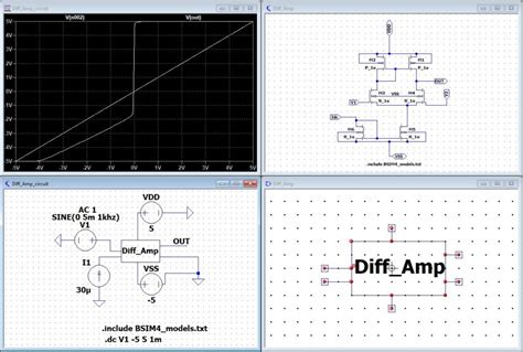 Differential Amplifier Circuit Simulation Using LTSpice Circuit Generator