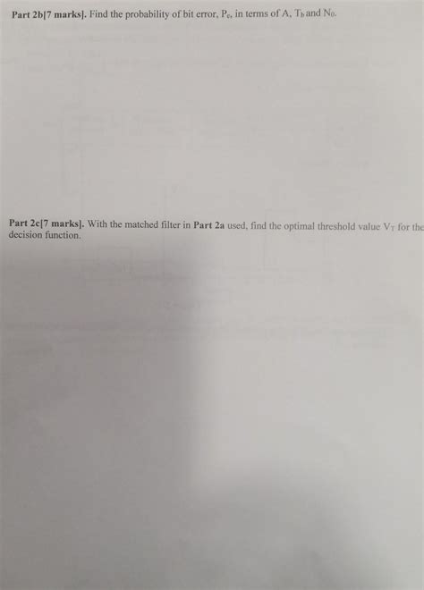Solved Question2 20 Marks Consider A Binary Communication