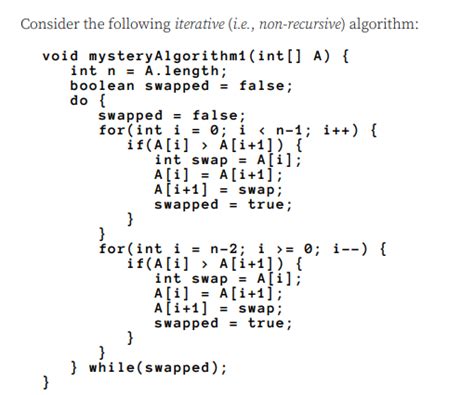 Solved Consider The Following Iterative I E Chegg