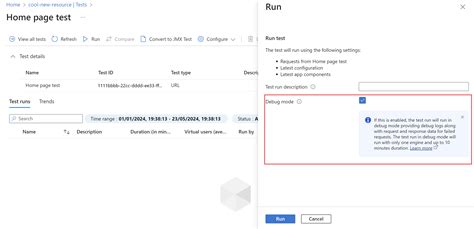 在偵錯模式中執行負載測試 Azure Load Testing Microsoft Learn