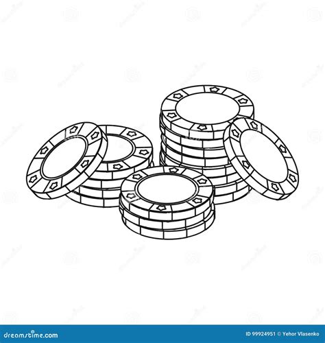 Chip Single Icon In Outline Stylechip Vector Symbol Stock Illustration Web Stock Vector