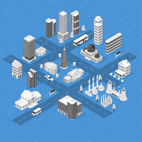 Premium Vector City Map Concept 3d Isometric View Vector