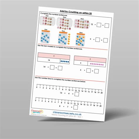 year 1 add by counting on within 20 main activity resource classroom