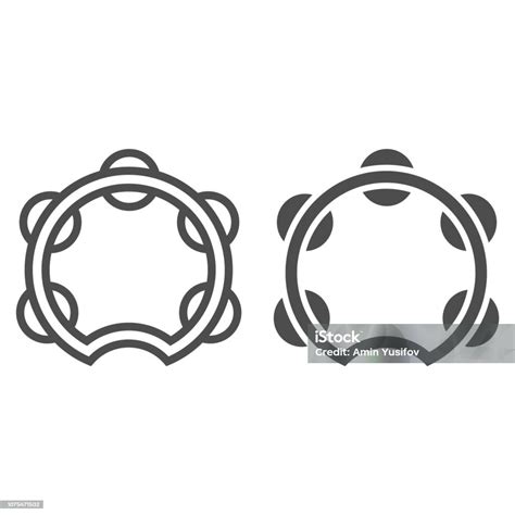 탬 버린 선 및 문자 모양 아이콘 음악 및 악기 드럼 서명 벡터 그래픽 흰색 바탕에 선형 패턴 로고에 대한 스톡 벡터 아트 및 기타 이미지 Istock