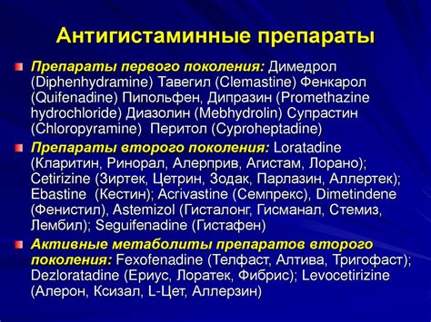 Антигистаминные Препараты 2 И 3 Поколения Список Telegraph
