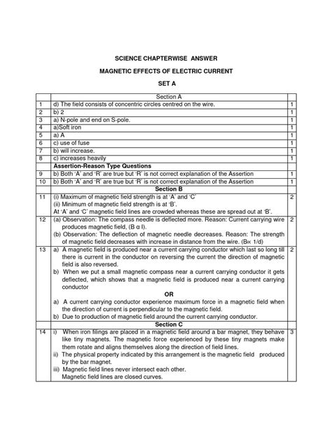 Magnetic Effect Of Ans Pdf Magnetic Field Compass