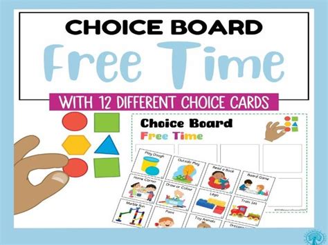Free Time Choice Board Visual Support For Autism And Sen Teaching
