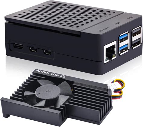 Geeekpi Abs Case For Raspberry Pi 5with Armor Lite V5 Active Cooler