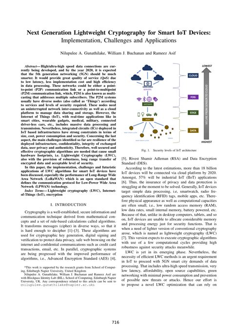 Pdf Next Generation Lightweight Cryptography For Smart Iot Devices Implementation Challenges