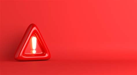 Premium Photo 3d Red Triangle Warning Sign Exclamation Mark