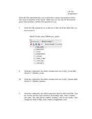 CIS250 U1 Assignment1 1 Doc CIS 250 Assignment 1 Show The SQL Statements That You Would Write