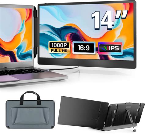 Extendedor De Monitor De Portátil De 14 Extendedor De Pantalla Dual De Portátil Fhd 1080p Ips
