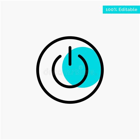 Interface On Power Ui User Turquoise Highlight Circle Point Vector Icon Stock Vector