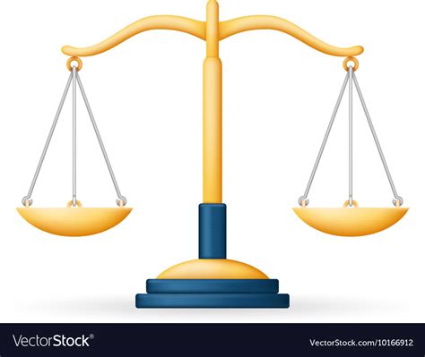 Realistic Justice Scales Law Balance Symbol Vector Image