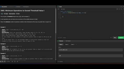 Day 23 Daily Leetcode Challenge Problem 3065 Minimum Threshold Youtube