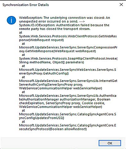 Issue With WSUS Synchronization Windows Spiceworks Community