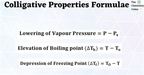 Colligative Properties Formulae