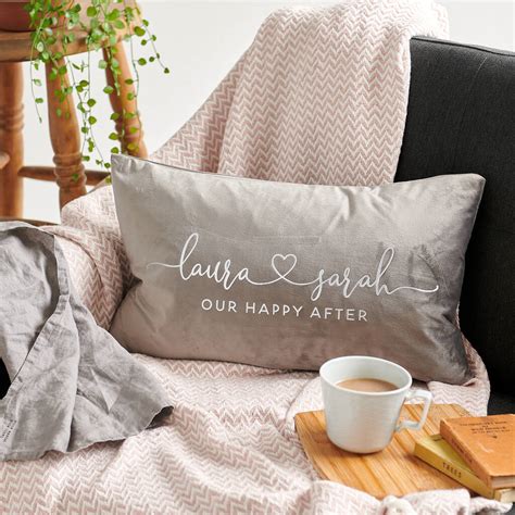 Personalised Same Sex Couples Velvet Cushion By Sundays Daughter