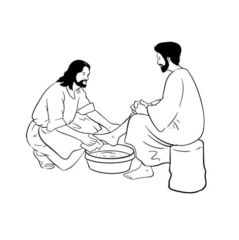 Jesus Washing Disciples Feet Clipart