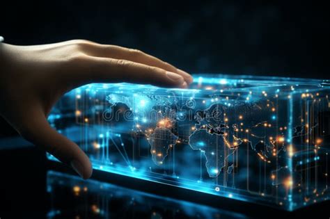 User S Hands Interacting Futuristic Technological Holographic Blue Augmented Reality User