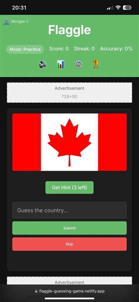 This Weekend I Built A Simple Flag Guessing Game Using Vanilla Morgan Colling