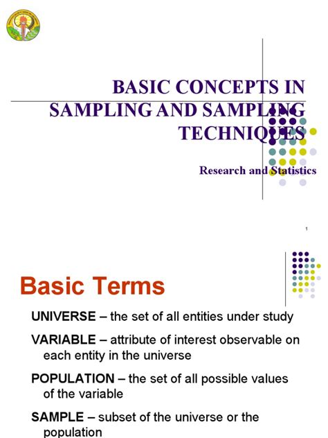 Basic Concepts In Sampling And Sampling Techniques Pdf Sampling Statistics Statistics