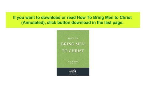 Ppt Download How To Bring Men To Christ Annotated Pdf Full