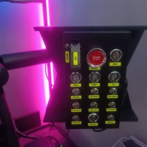 Pc Usb 30 Functions Button Box With Neon Labels Sheet For Simracing Etsy