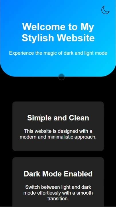 Css Website Dark Mode Using Javascript Youtube