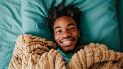 Xaan Intimate Snapshot From Above Young Man In Bed Premium Ai Generated Image