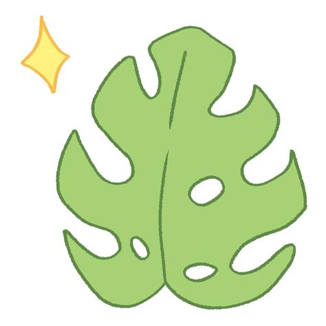 Cute Monstera Leaf Doodle Hand Drawn Illustration 56811942 Vector Art At Vecteezy