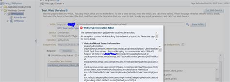 client received soap fault from server error while trying to