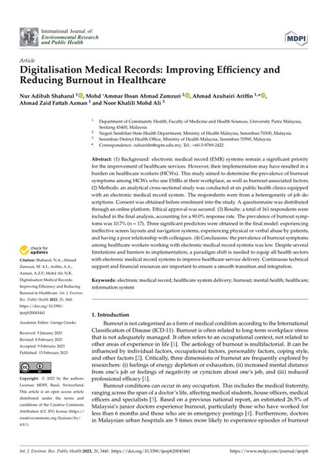 Pdf Digitalisation Medical Records Improving Efficiency And Reducing Burnout In Healthcare