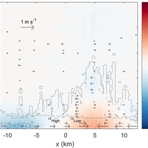 presence of mesoscale circulations in numerical simulations x‐z