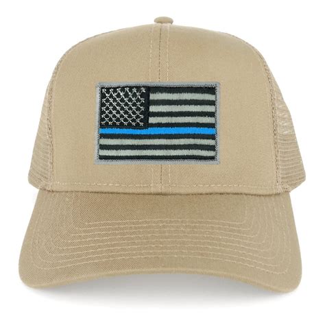 Xxl Oversize Thin Blue Line Usa Flag Patch Mesh Back Trucker Etsy