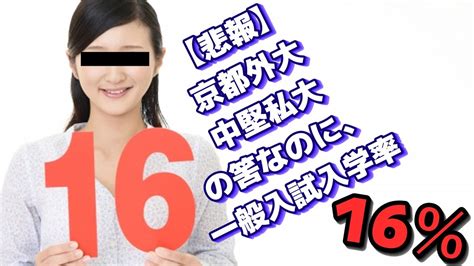 【関西私大近畿私大京都外国語大学関西外国語大学】（悲報）京都外大、中堅私大の筈なのに一般入試入学率驚異の16％！！【関関同立産近甲龍
