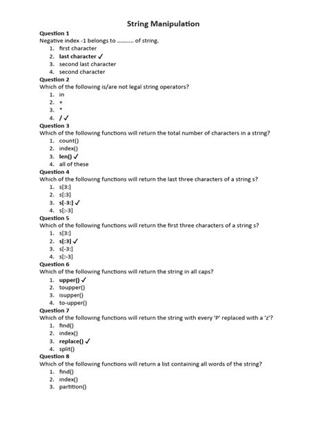 String Manipulation Qb Pdf String Computer Science Control Flow