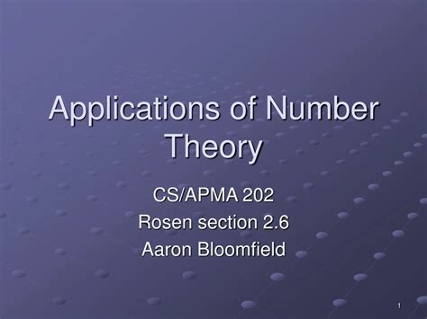 Ppt Applications Of Number Theory Powerpoint Presentation Free