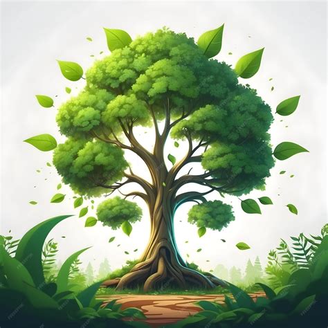 Premium Photo Tree Cartoon Illustration Cartoon Tree Design Cute Tree