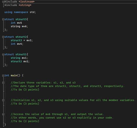 Solved Include Include Using Namespace Std Struct Struct3 Chegg
