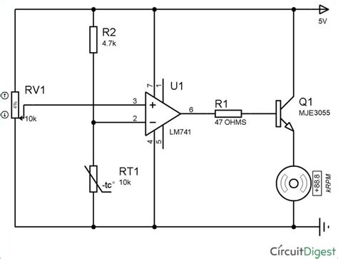 Temperature Controlled Dc Fan Using Thermistor Circuit Design