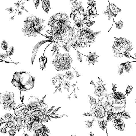 Premium Photo Flowers Plants Seamless Pattern