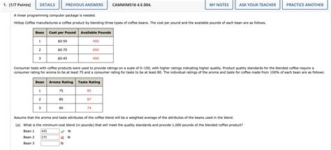Solved 7 Points Cammims16 4e004 A Linear Programming