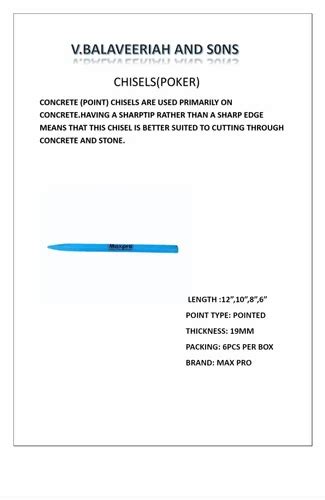 Ms Maxpro Steel Chisel Pointed At Rs 90piece In Hyderabad Id