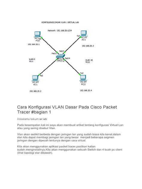 cara konfigurasi vlan dasar pada cisco packet tracer pdf