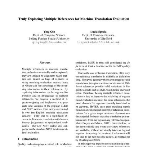 Truly Exploring Multiple References For Machine Translation Evaluation Acl Anthology