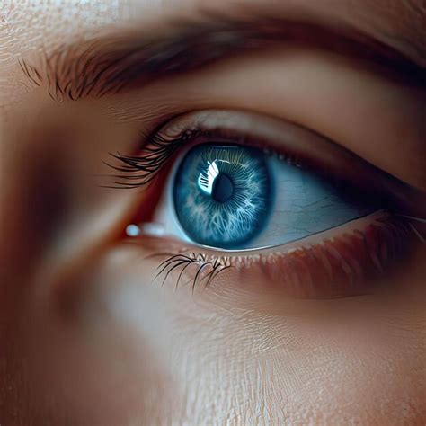 Premium Ai Image Female Blue Eye With Long Lashes Close Up Human Eye