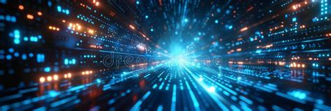 Explore A Futuristic Digital Data Stream In Cyberspace Enhanced With
